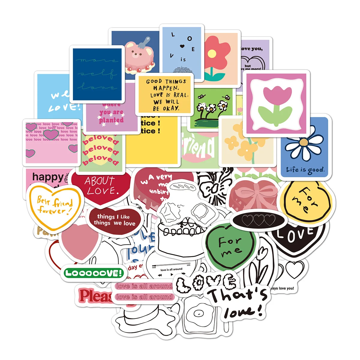 Product Colorful 50pcs INS Girl Stickers Vinyl Self-Adhesive Decorative ...