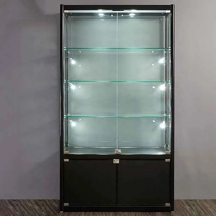 Cheap Aluminum Shop Glass Showcase Retail Shop Fixture Wall Glass ...