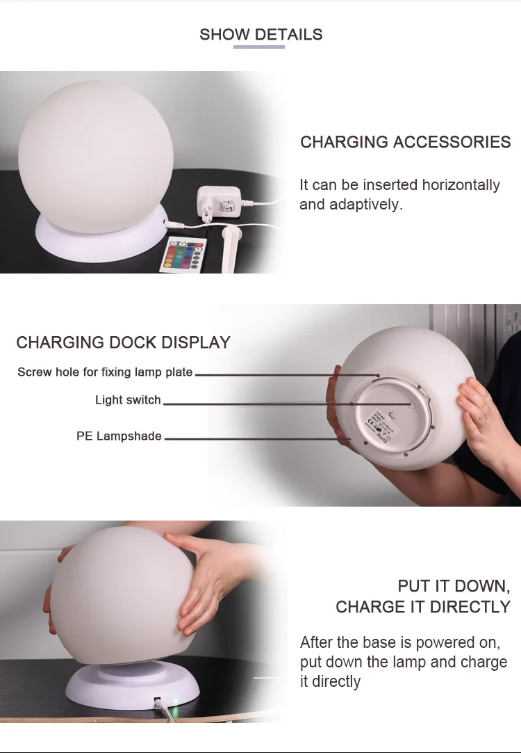 Custom Pe Cordless Full Rgb Color Changing Outdoor Waterproof Floating ...