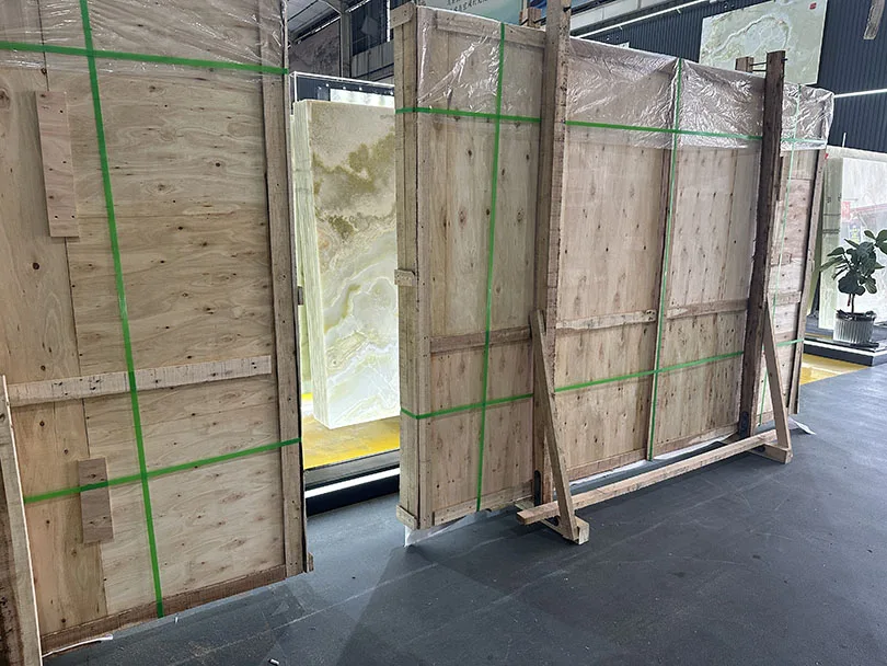 Bookmatched And Backlit Brazil Patagonia Quartzite Slab For Villa Wall ...