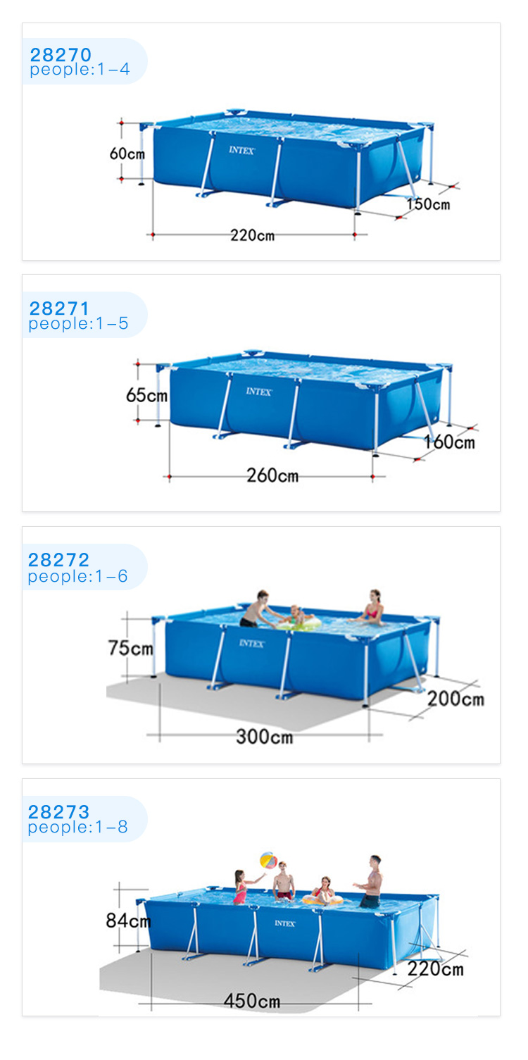 INTEX 28273 Pool - Rectangular Frame Above Ground Swimming Pool