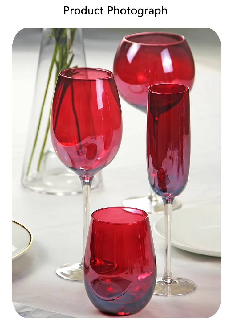 Newest Custom Red Color Goblet Luxury Style Colorful Crystal Wine ...