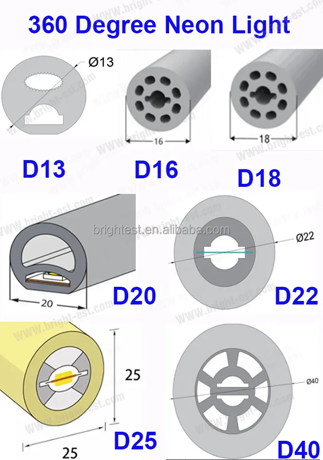 RGB D20 360 Degree LED Neon Rope Light - Durable & Bright