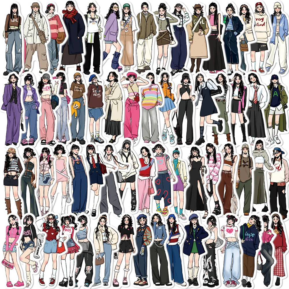 modern Cool Girls Aesthetic Stickers, Scrapbook Stickers 65PCS Fashion ...