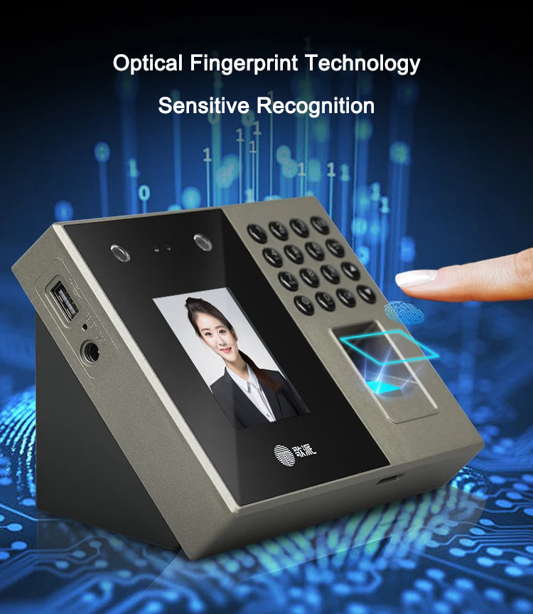 ID Card Time Clock Machine Biometric Face Recognition Office Finger ...