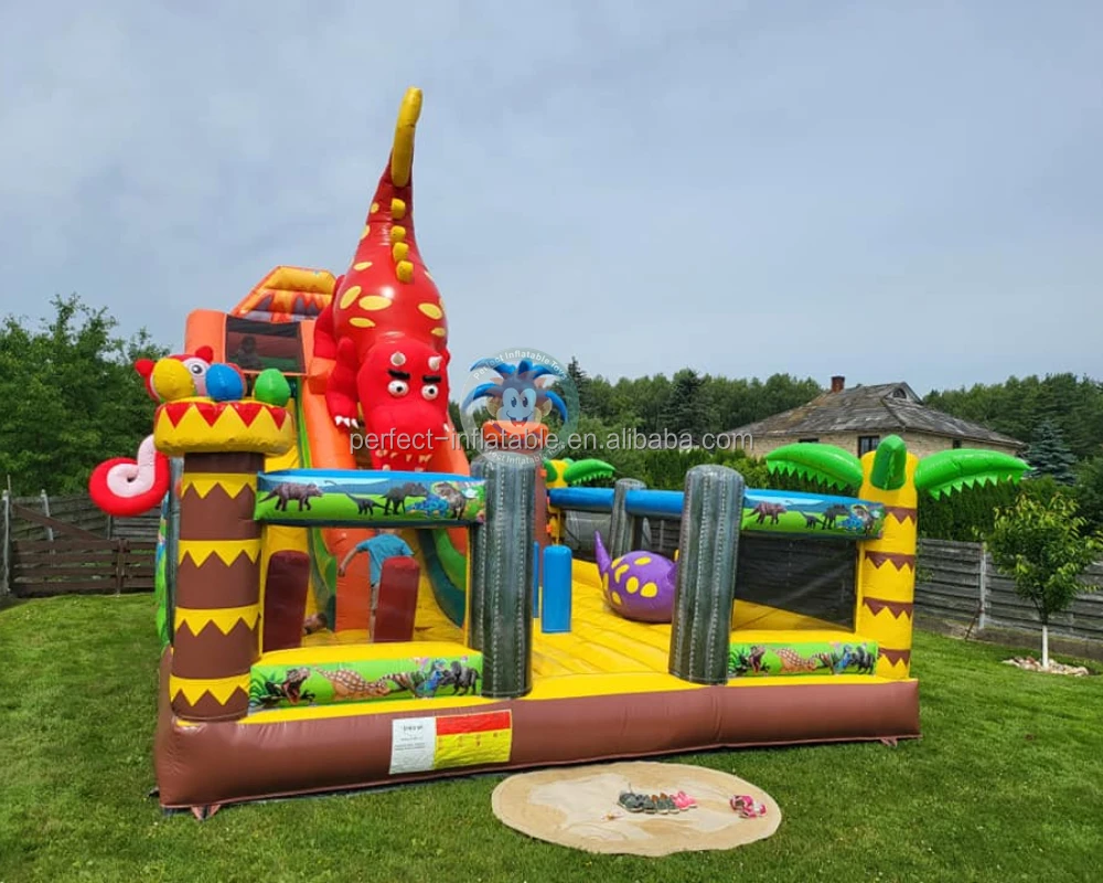 Inflatable Dinosaur Bouncy Castle Inflatable Castle With Slide ...