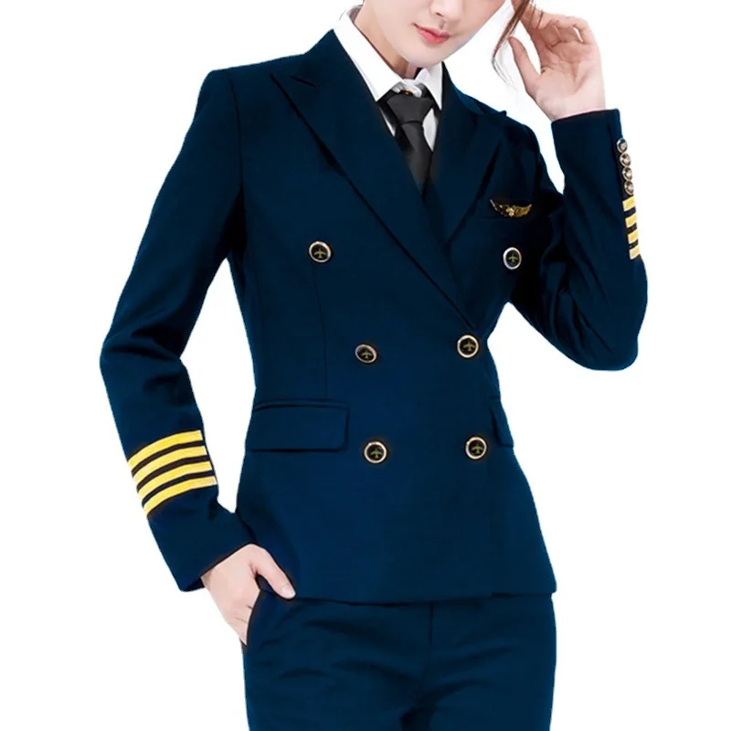 Formal Men Women Shirt Airline Flight Aircraft Commander Uniform Shirt ...