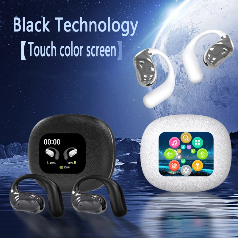 2025 Hot Sale Touch Screen Earphones with LCD Full-color OWS Earbud ...