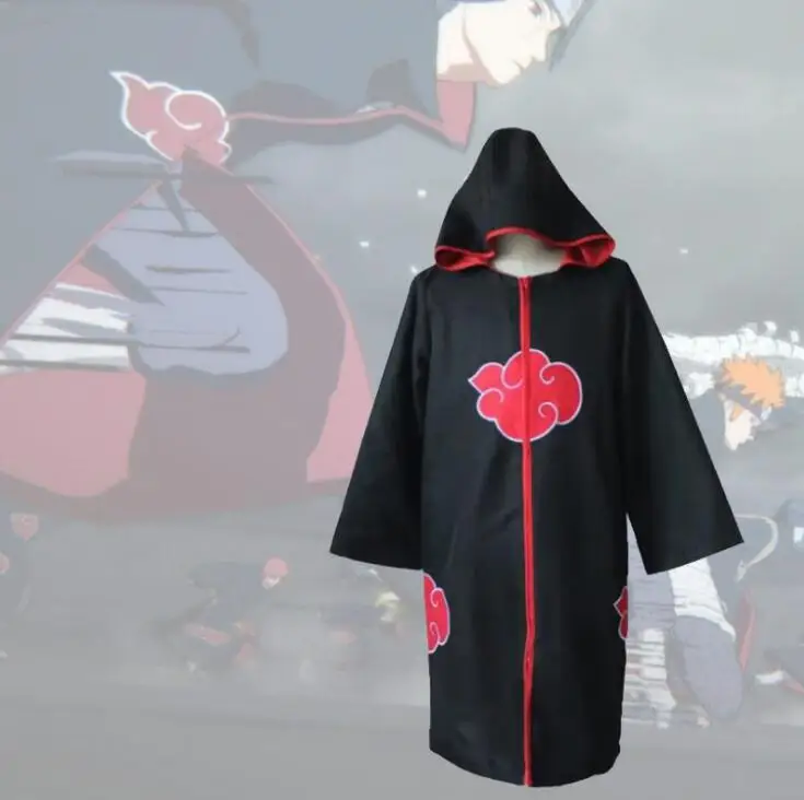 Anime Cosplay Costume Akatsuki Cloak Red Cloud Robe Halloween Cloak ...