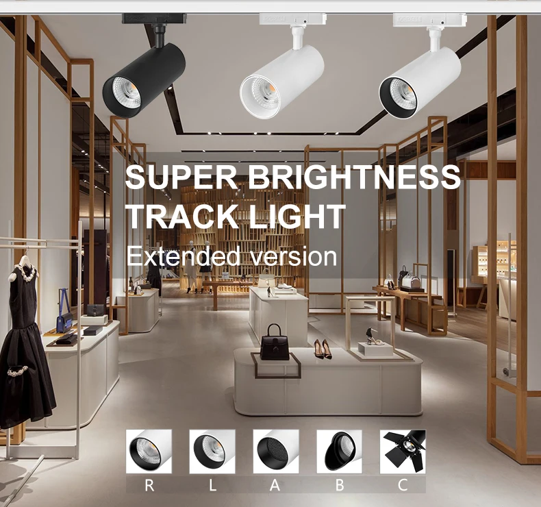 360 Degree Adjustable Commercial Lighting - 36W LED Track Light by Gosun