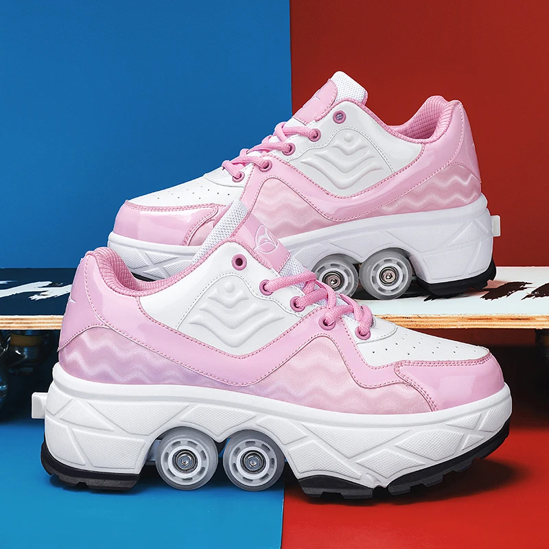 Four-wheeled Kids Roller Skates Multifunctional Deformed Roller Skate ...