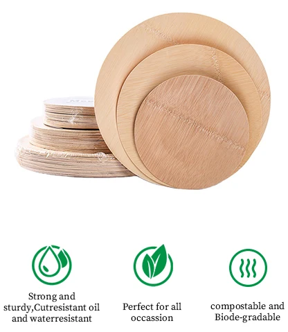 Eco-friendly Bamboo Plate Set - Sustainable & Disposable