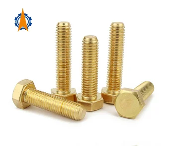Din933 Copper Screw Copper Hexagon Bolt Brass Outer Hexagon Screw ...