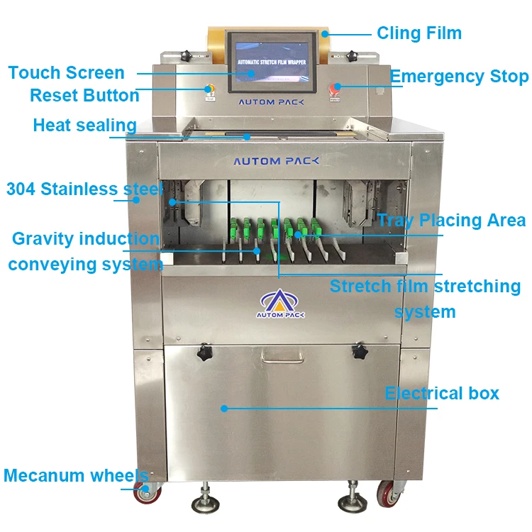 High Quality Fresh-Keeping Film Automatic Food Tray Packaging Machine