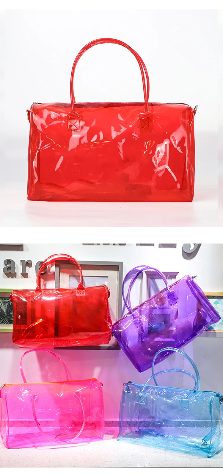 Clear Beach Bag - Stylish & Durable PVC Tote for Women