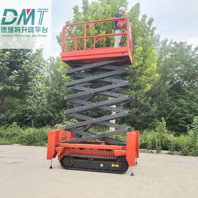 8-12m Crawler Scissor Lift Platforms Dirt Road Outdoor Aerial Work ...