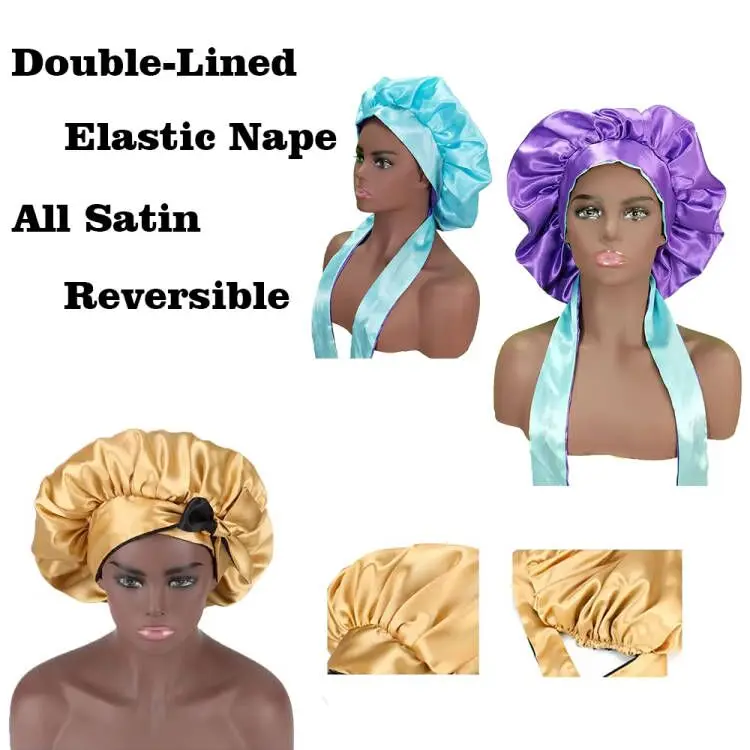 Custom Reversible Silk Bonnet - Satin Hair Wraps with Logo