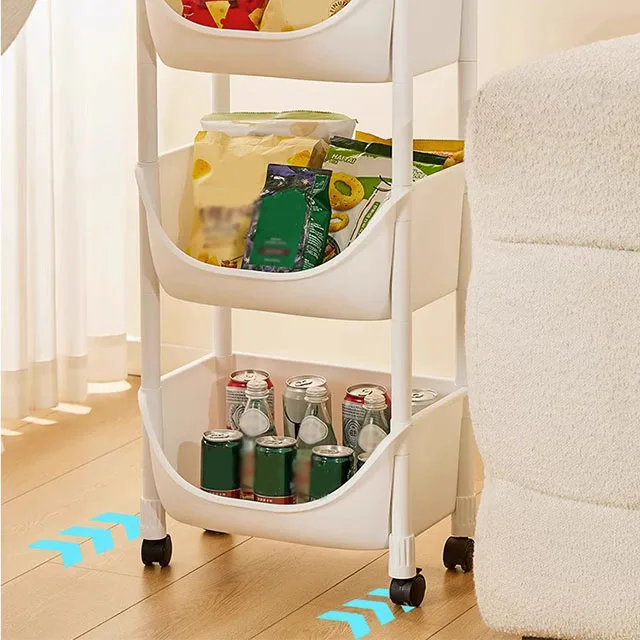 Portable Plastic Home Organizer Storage Rack Trolley Cart - Buy Trolley ...