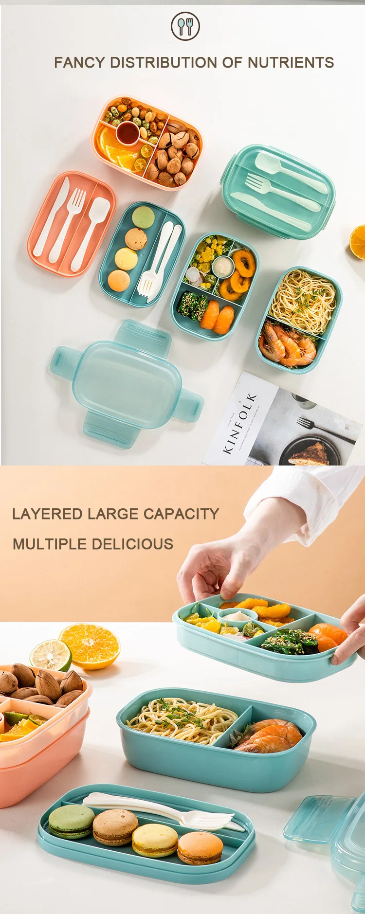 Minimalist Design Utensil Set Tiffin Box Kids LeakProof for Work Picnic ...