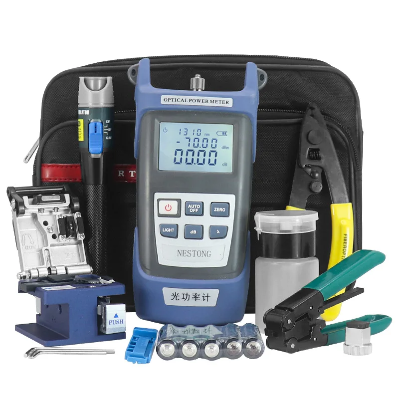 12pcs FTTH Fiber Optic Tools Kit with Fibra Optica Power Meter Visual ...