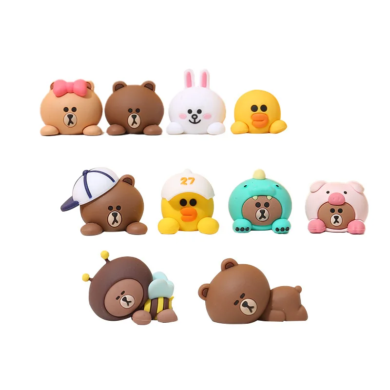 Line Friends Brown Bear Cute Cartoon Car Ornaments Center Console Car ...