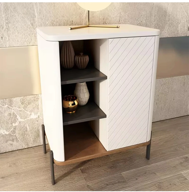Modern Simple Storage Cabinet Small Living Room Minimalist White Side ...