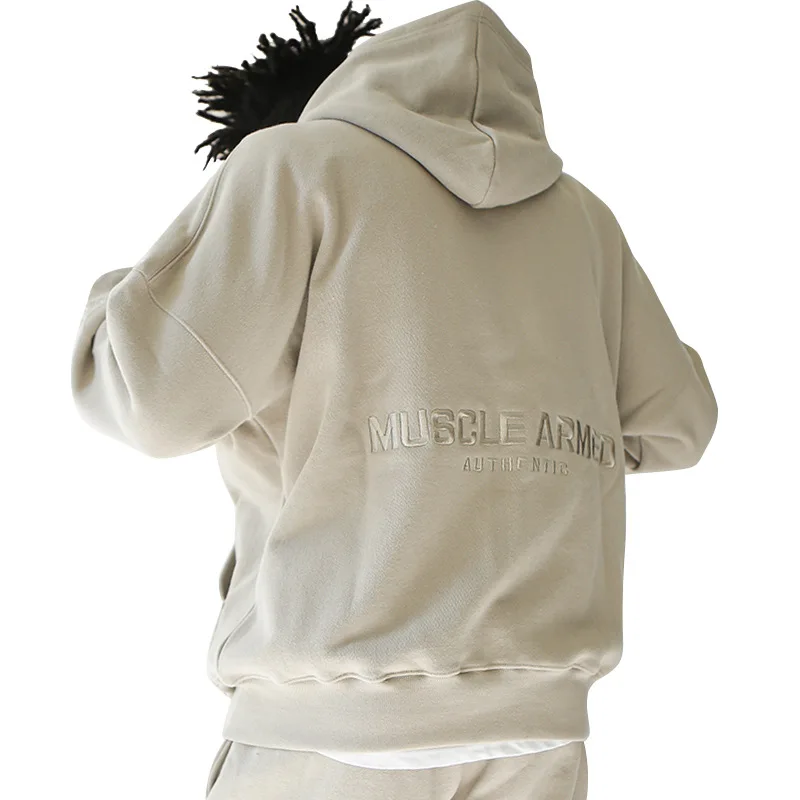 Custom Men Oversize Heavyweight Zipper Hoodie French Terry 450gsm Drop ...