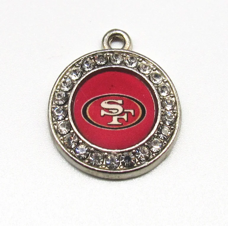 Custom Handmade Fashion 20mm Zinc Alloy Silver Crystal NFL Sport Team ...