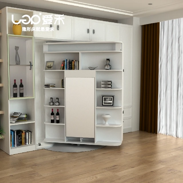 Rotating Wall Bed with Mounting Table - Smart & Stylish