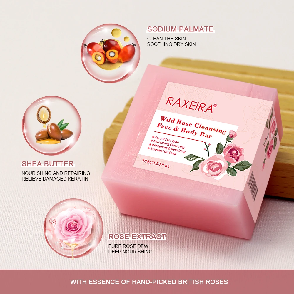 Private Label Handmade Pink Rose Soap - Natural & Gentle