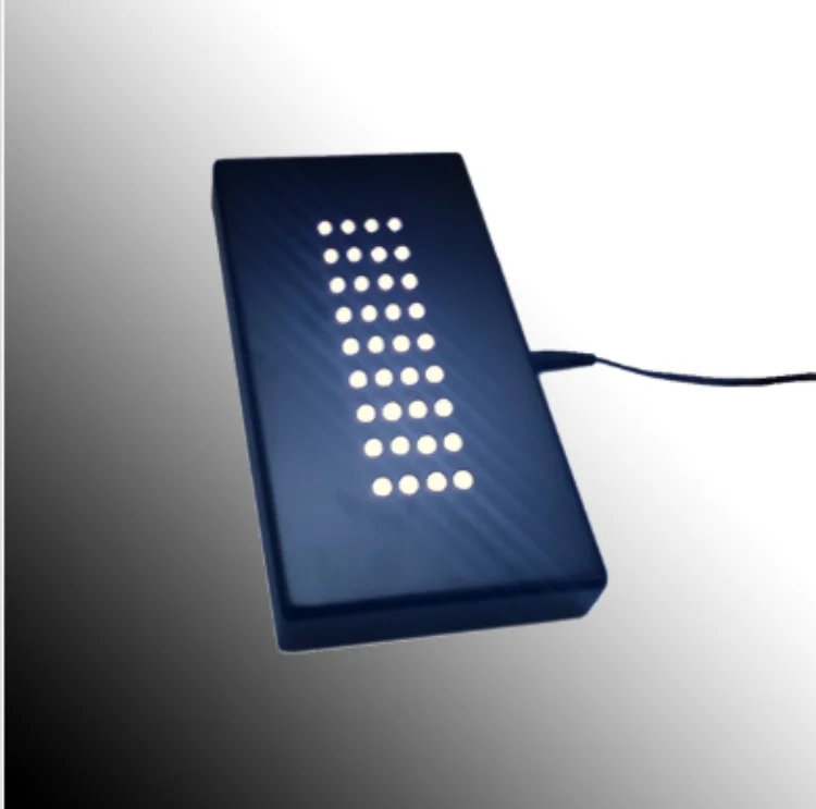 Black Wooden LED Light Display Stand with 3 White Lines for Crystals ...