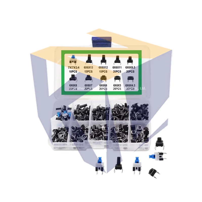 10 Types 180 Key Switches In-line Tact Switches Push Button Switch ...