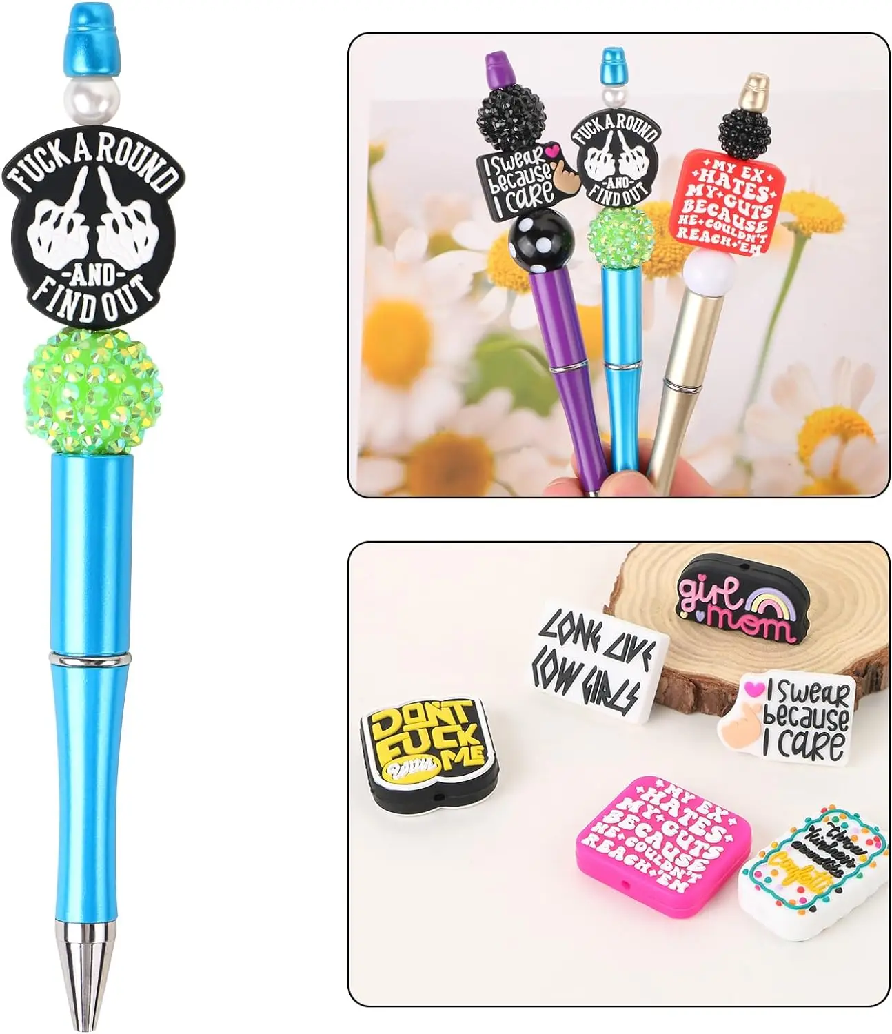 CHENKAI BPA Free DIY Pacifier Chain Keychain Pen Gifts Charms Easter ...