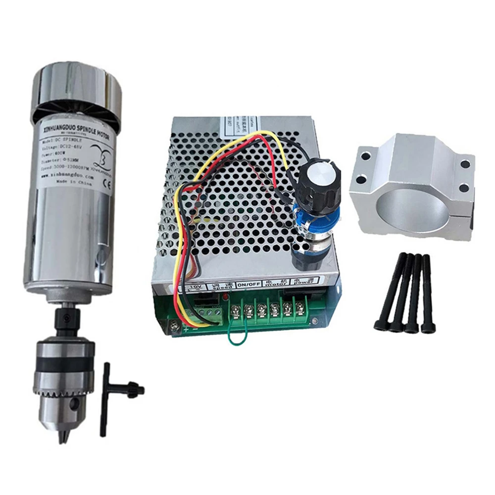400w Dc Spindle Motor 12-48v Diameter 52mm Clamp Power Supply For Diy ...