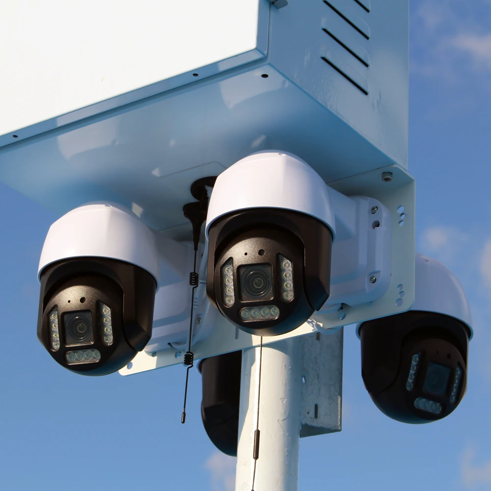 4ch Solar-powered Surveillance Construction Site Cctv Wifi Power Solar ...