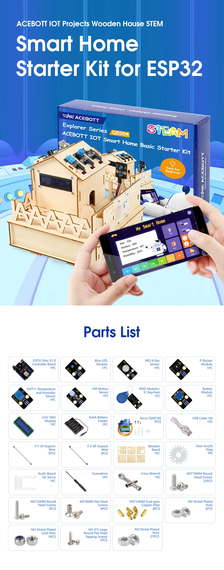 Robotlinking Smart Home Wifi IOT Kit for ESP32 Projects
