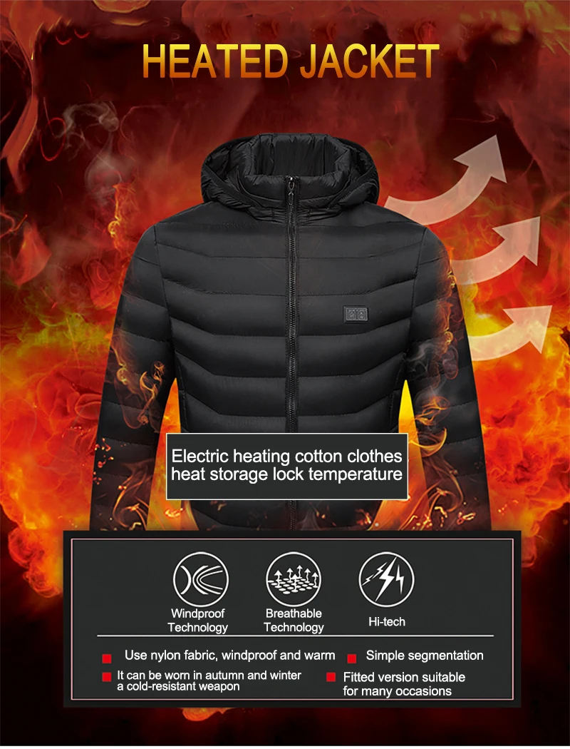 Wholesale Custom Mens Heated Jcaket Manteau Chauffant USB Electric ...