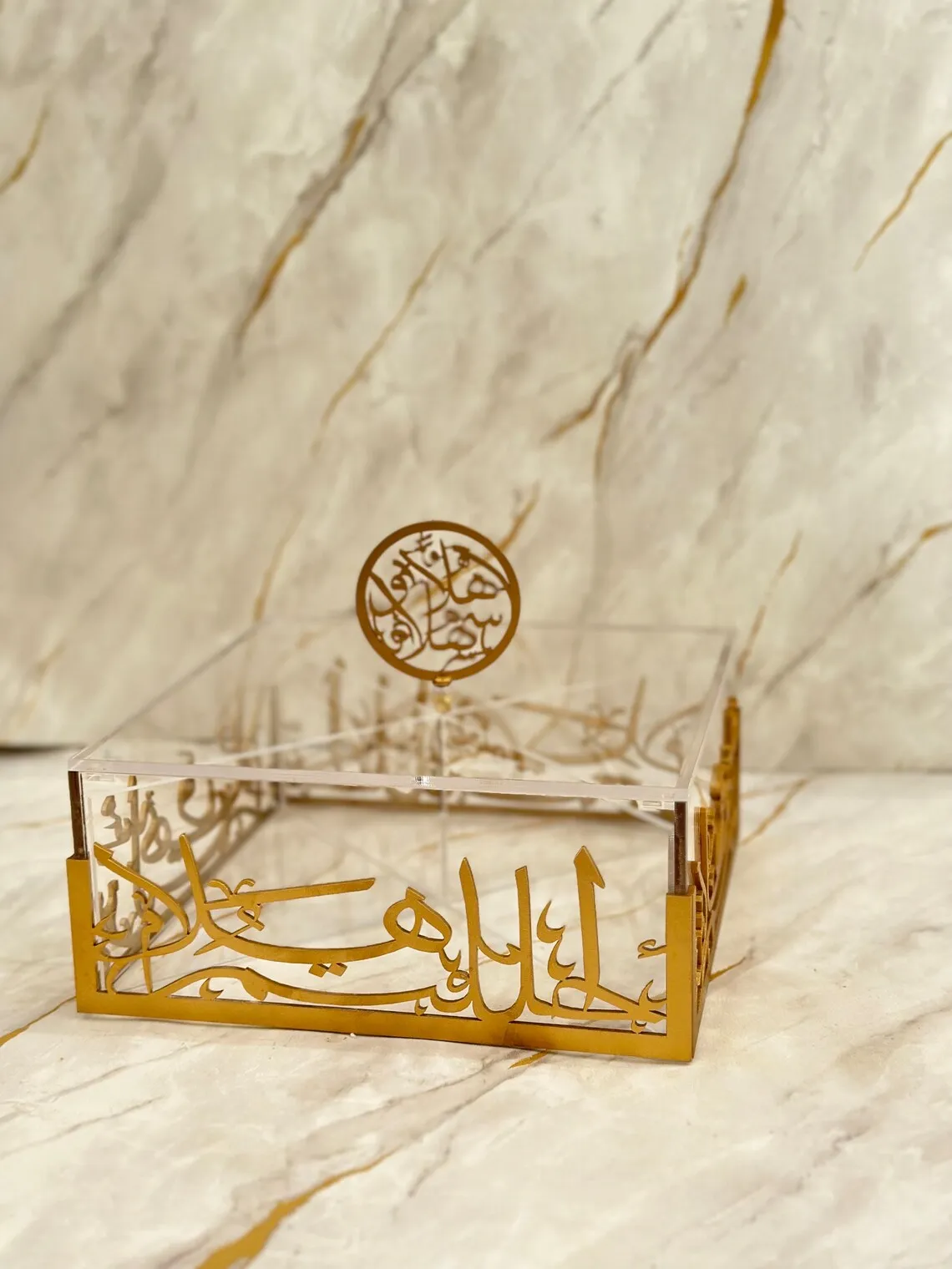 Clear Designer Acrylic Gift Boxes With Arabic Calligraphy - Buy ...