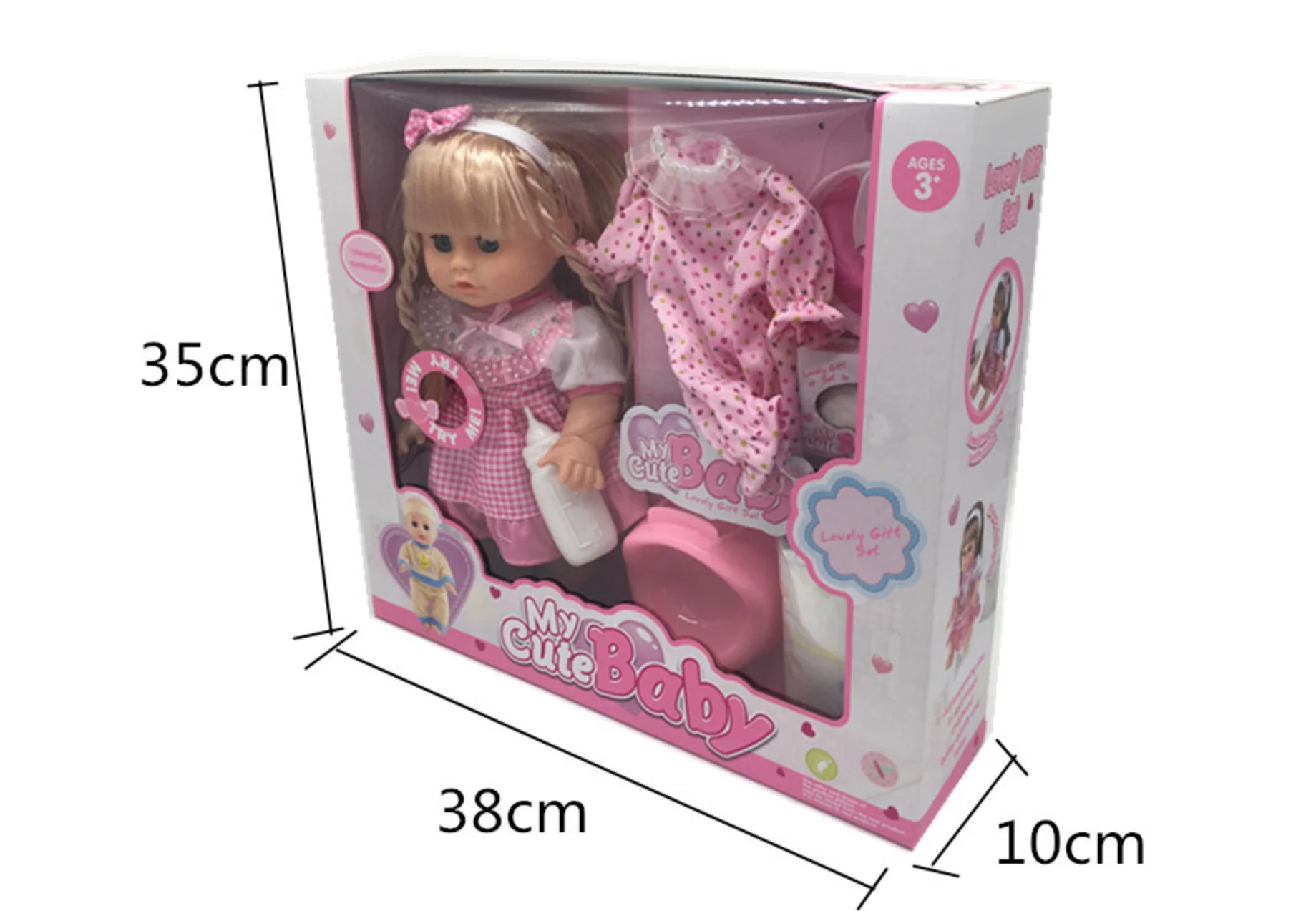 Cute 14 Inches Baby Girls Dolls Toys Soft Real Silicone Dolls Toys Sets ...
