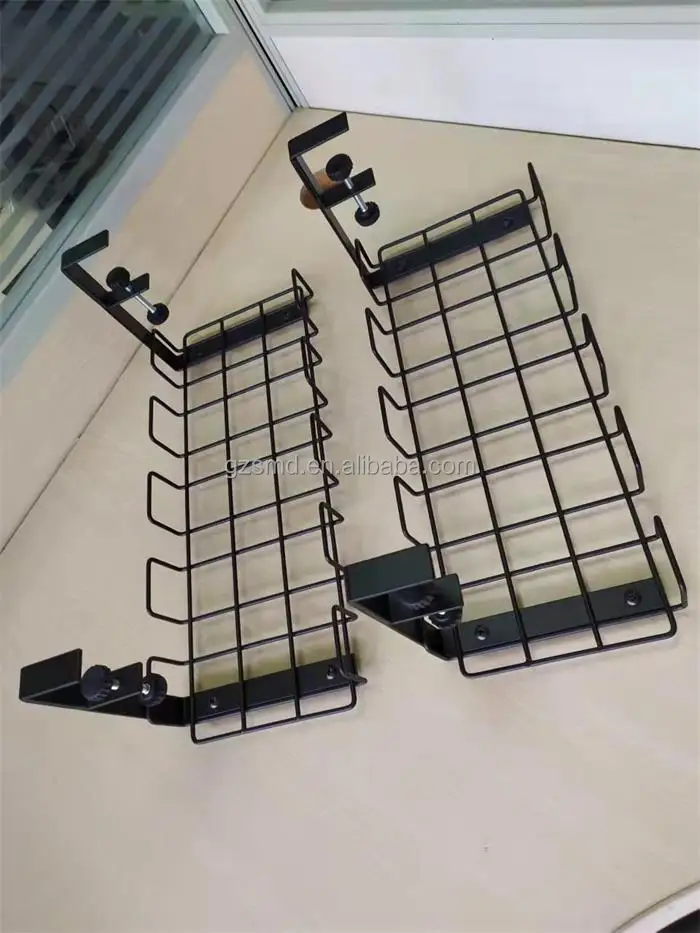 2 Pack No Drill Desk Cable Organizer Tray for Under Desk Cable ...