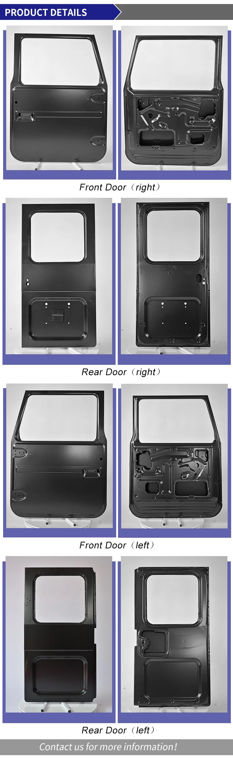 Land Cruiser FJ40 FJ45 Series Replacement Steel Door Panels