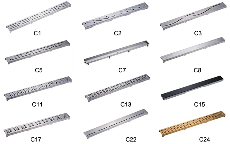 Customization 300-1200mm Brushed Shower Drain Channel Sus304 Stainless ...
