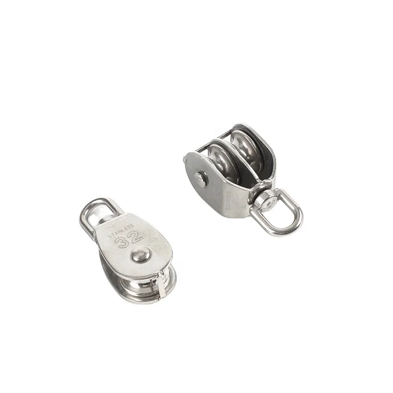 304/316 Stainless Steel Double Pulley Wire Rope Single Or Double Wheel ...