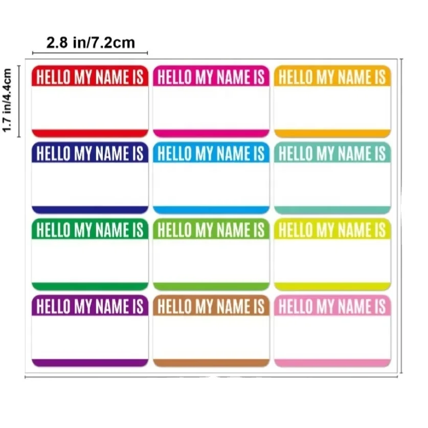 Wholesale Adhesive Name Tag Label Stickers Sheets Hello My Name Is ...