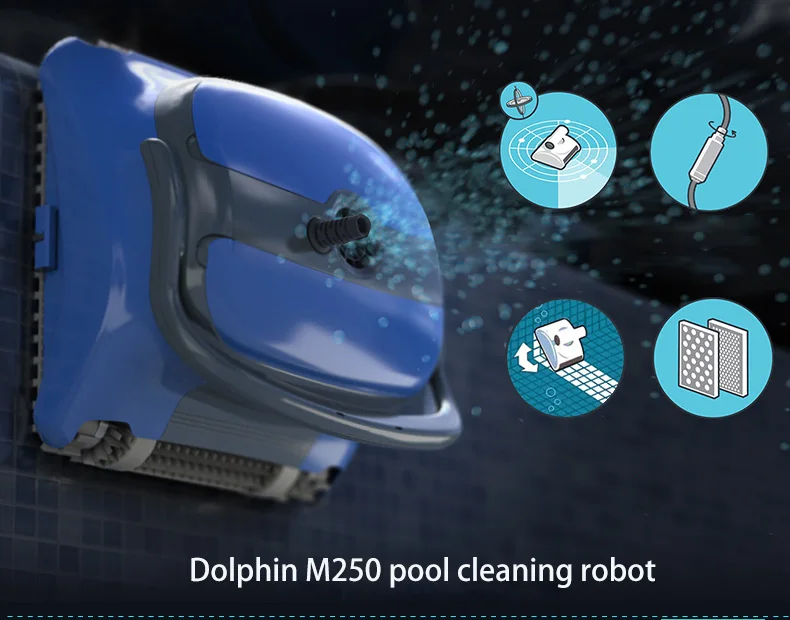 Dolphin M250 Swimming Pool Automatic Sewage Suction Machine Underwater ...