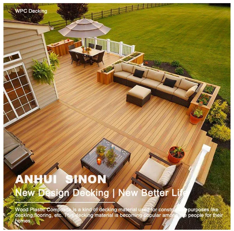 Maintenance-free Wood Plastic Composite Decking Solid Floor Exterior ...