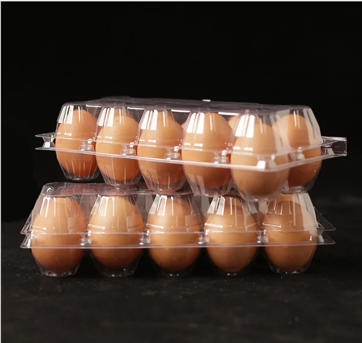Clear PET Blister Plastic Clamshell Egg Packaging Tray