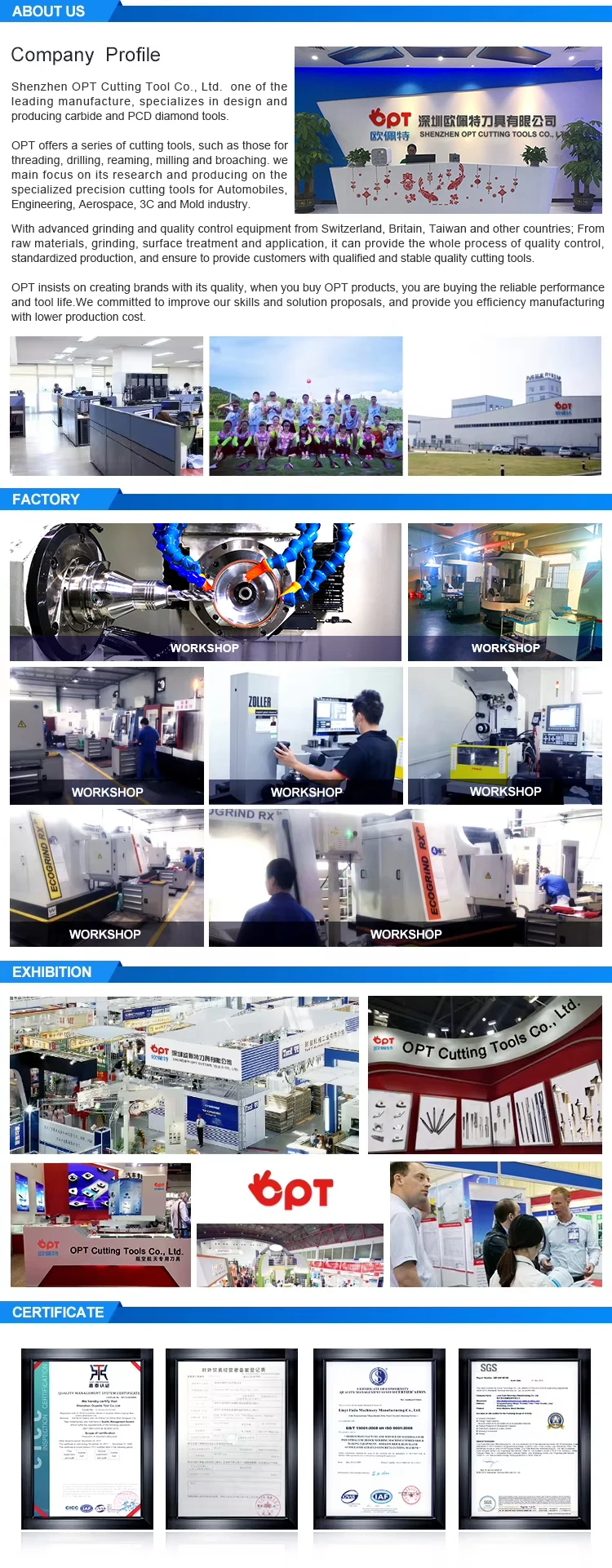 OPT Precision Aluminum Deep Groove Spline CNC End Mill Cutters for Metal Durable Carbide Machine ...