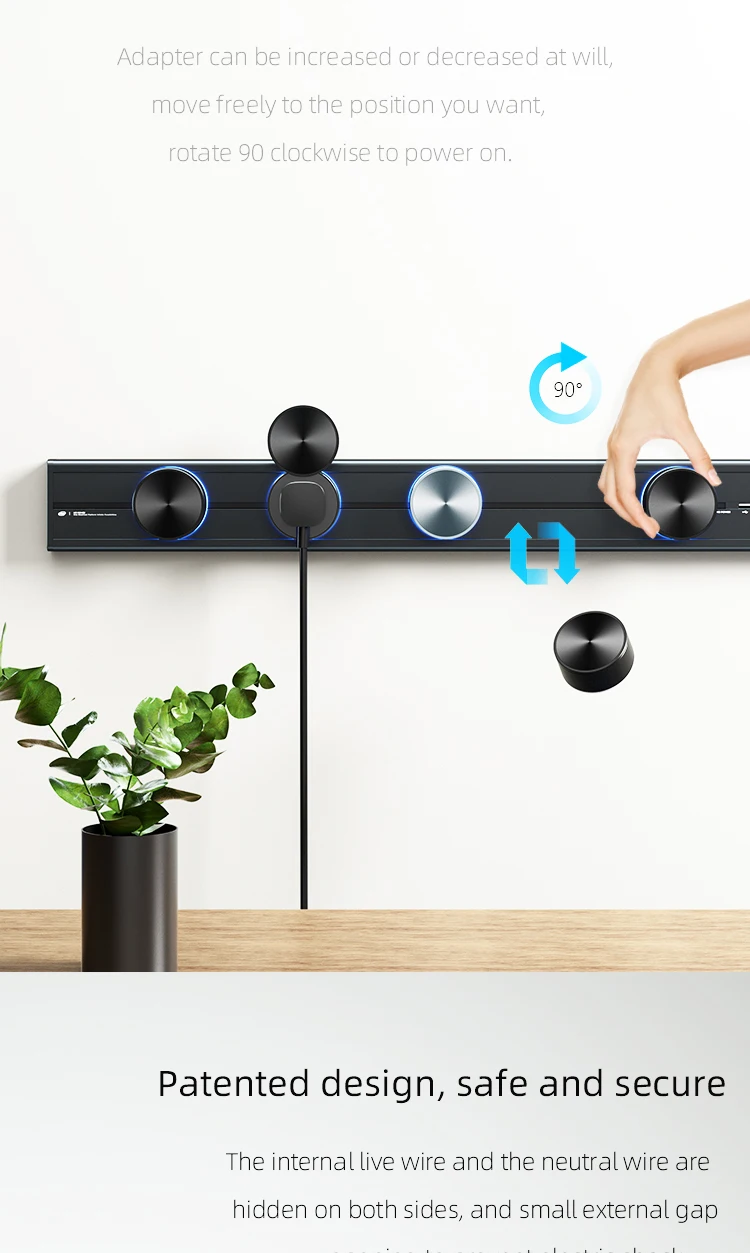 250v Power Rail Wall Mounted Special For Television And Bedroom Multi ...