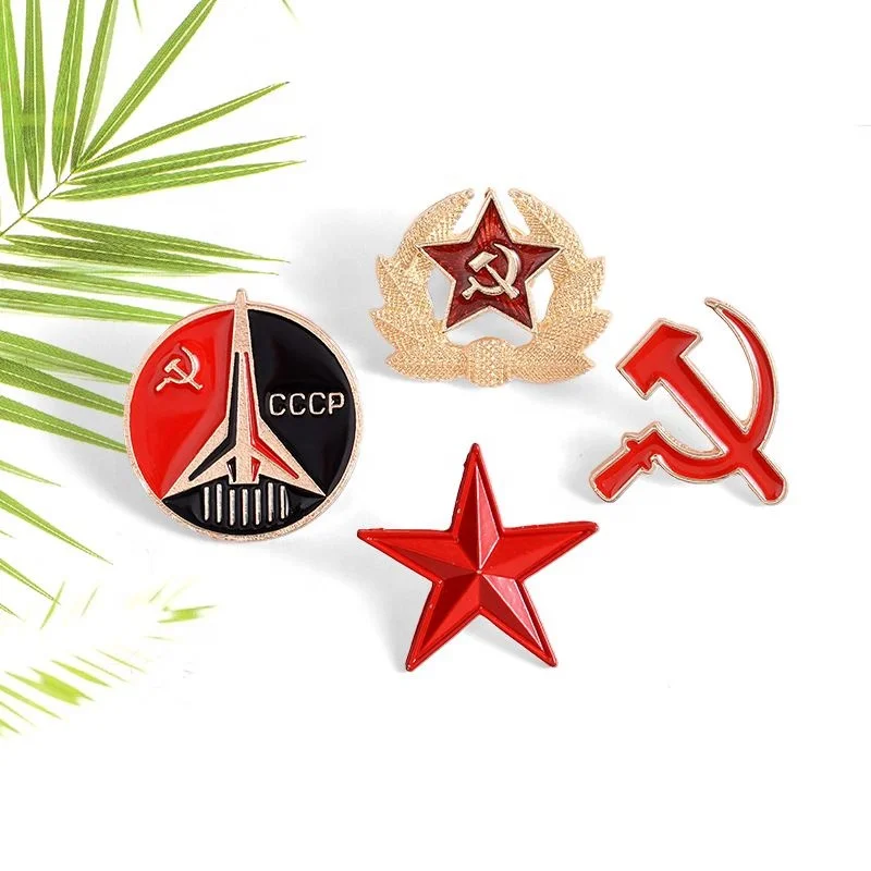 Wholesale Metal Pentagram Lapel Pin Ethnic Style Soviet Sickle Hammer ...